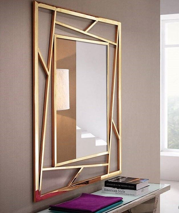 Настенное зеркало 56x96 см, золотистое