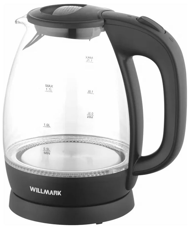 Чайник электрический WILLMARK WEK-1705GB 1.7 л Transparent, Black