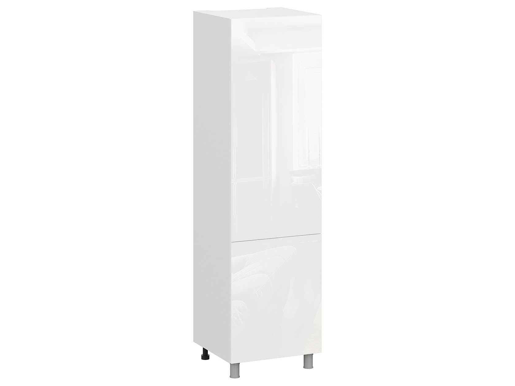 Пенал под холодильник СВ-Мебель Модерн Белый / Белый глянец (Бруно) 2332 мм