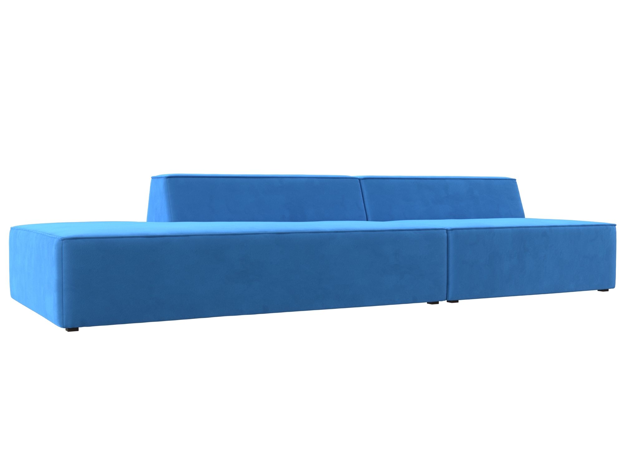 Прямой модульный диван Лига Диванов Монс Модерн левый 280х110х70 см, голубой