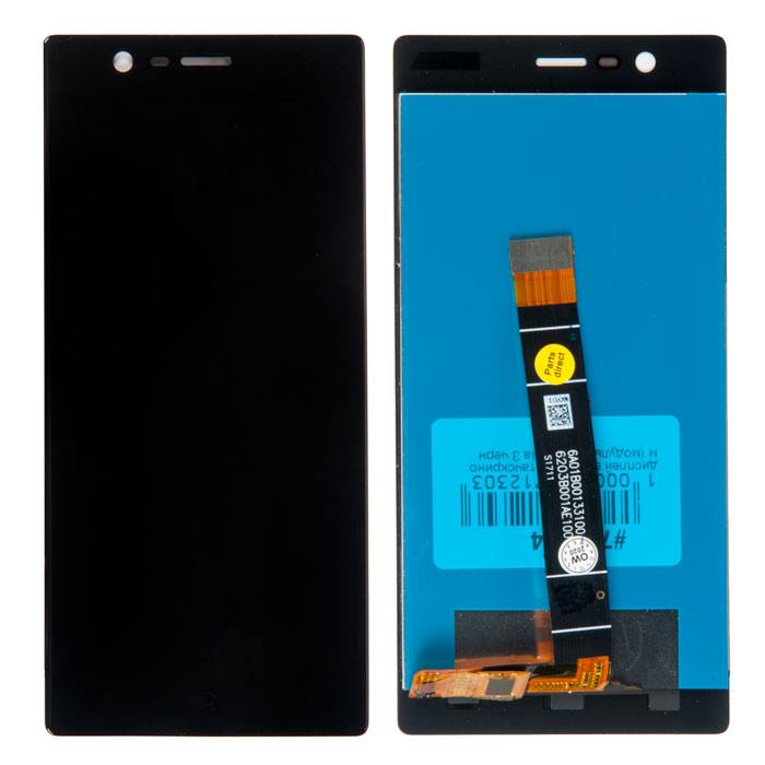 Дисплей в сборе с тачскрином для Nokia 3 чёрный