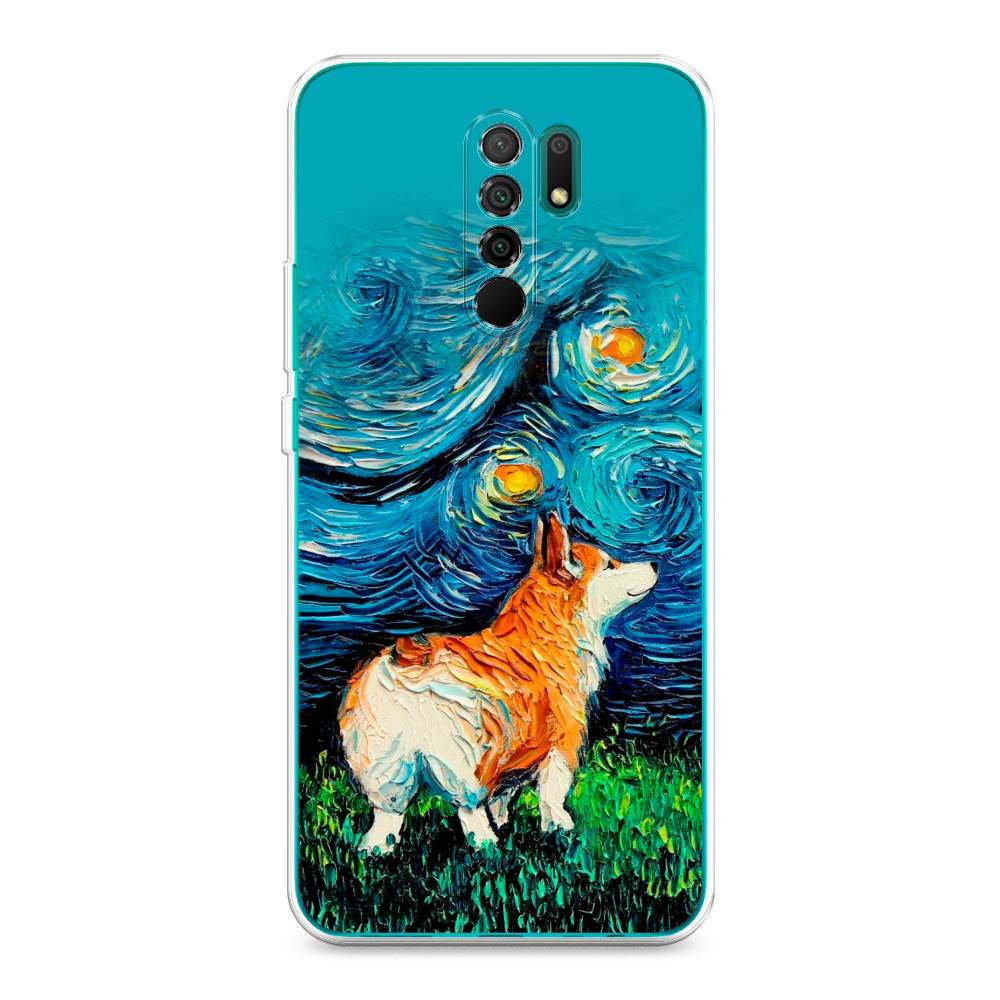 Чехол на Xiaomi Redmi 9 "Корги звёздная ночь"