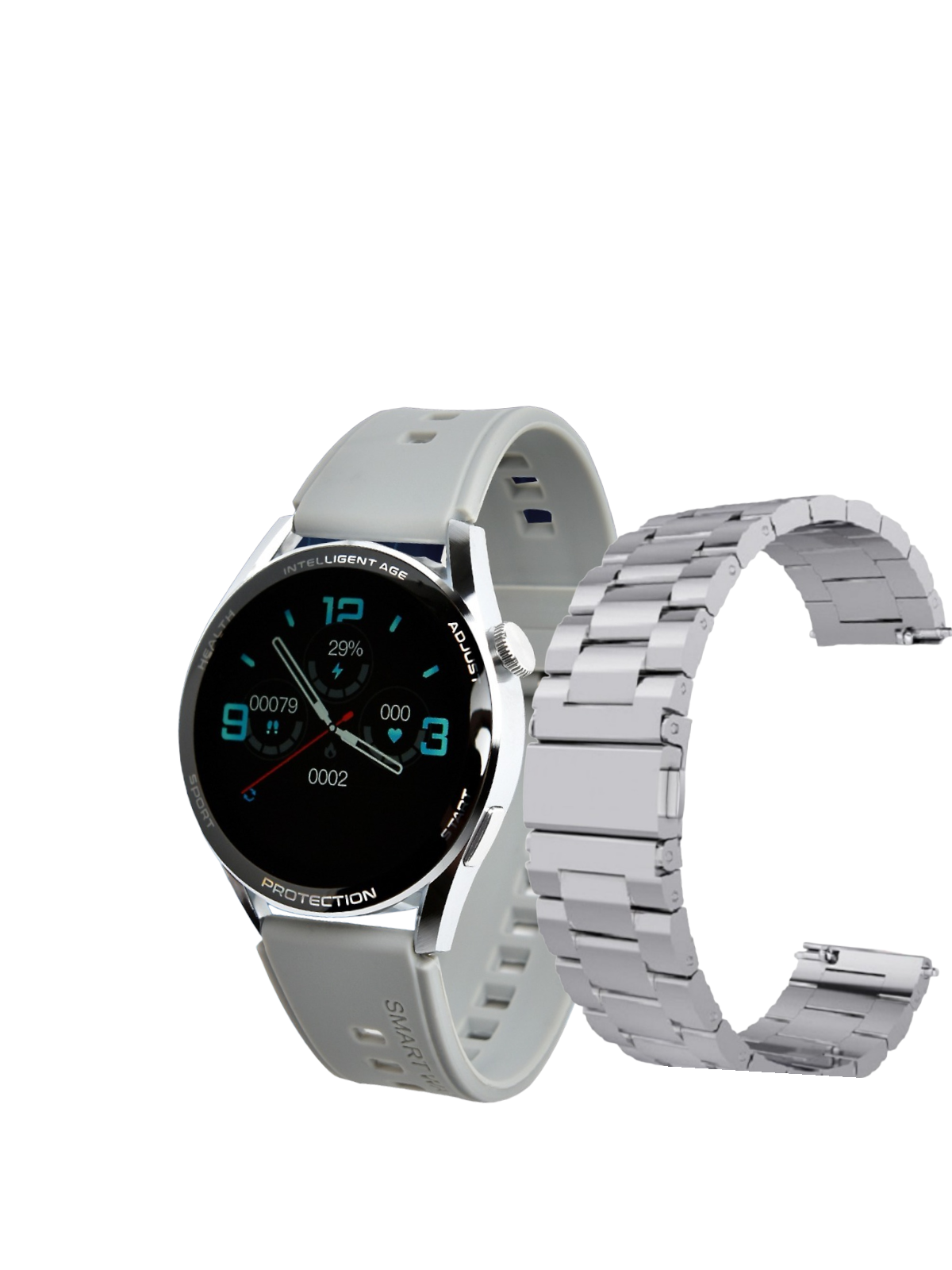 Смарт-часы X3 PRO серый/коричневый, серый (Х3/доп ремешок/серебристый)