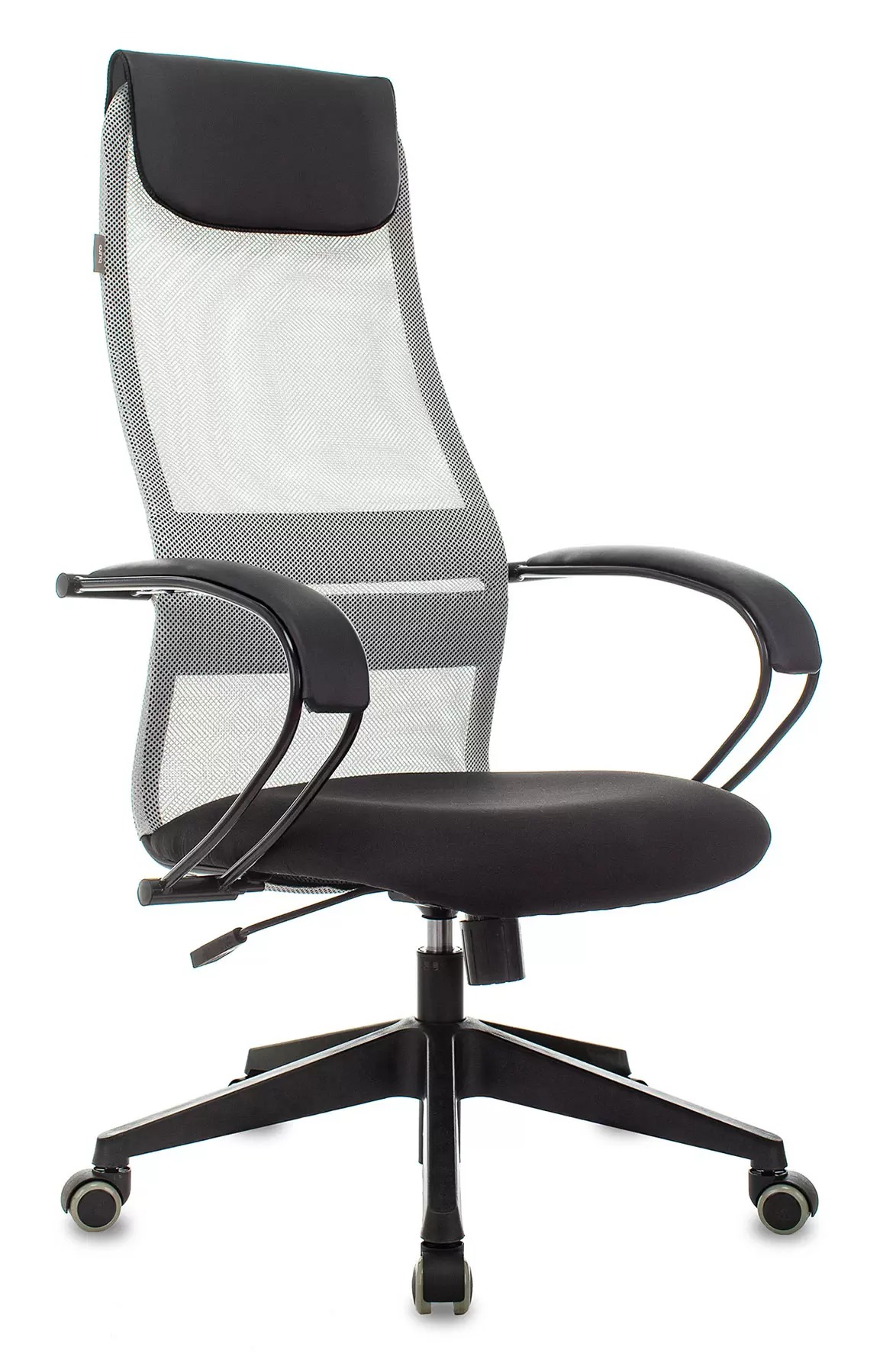Кресло руководителя Бюрократ CH-607 светло-серый TW-02 сиденье черный сетка/ткань с подгол