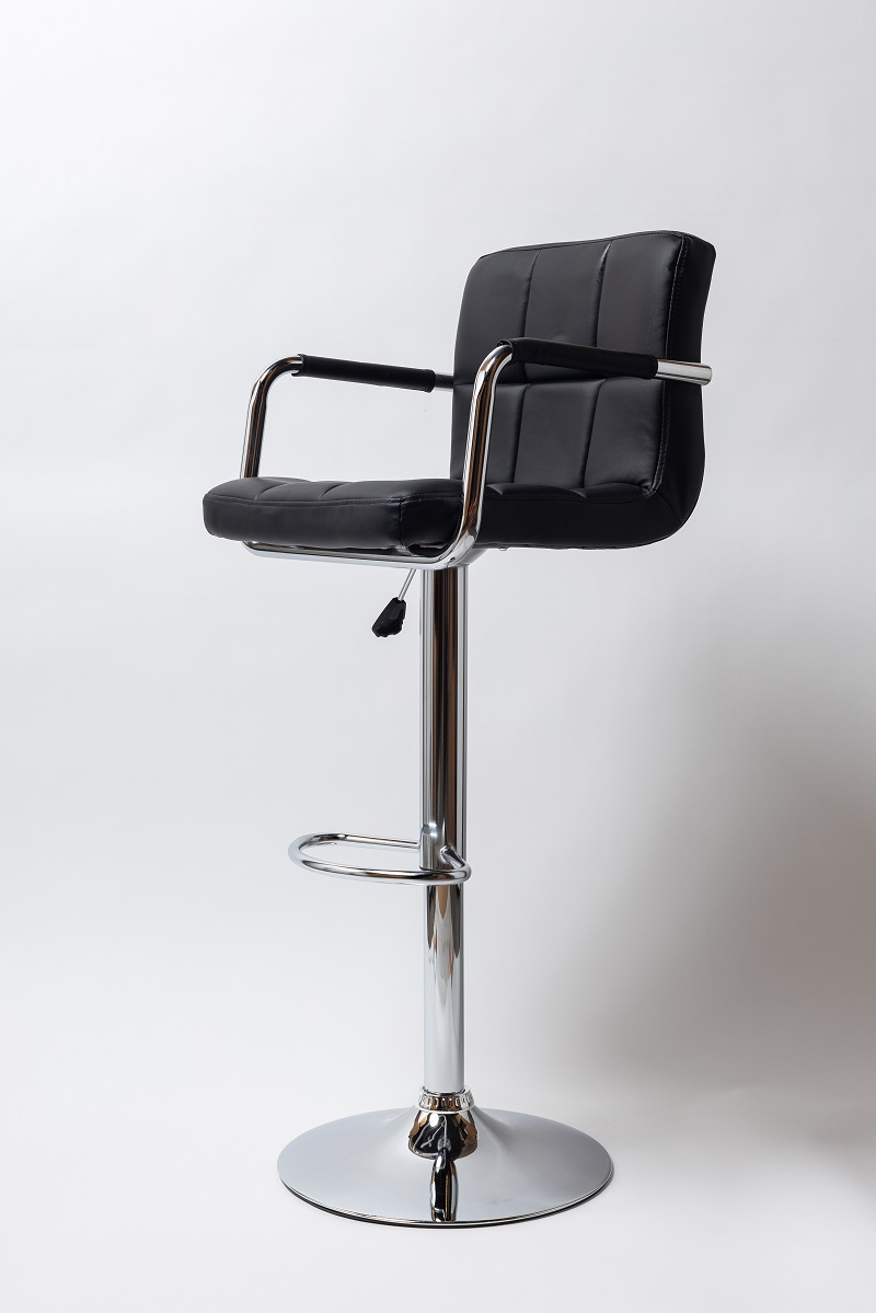 Барный стул La Room BN-1013,черный, хром/черный