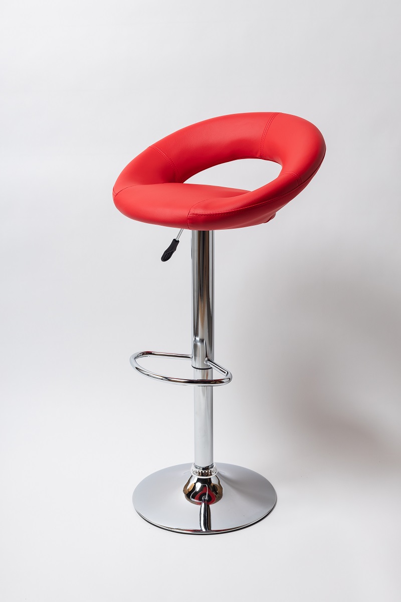 Барный стул La Room BN-1009-1, красный, хром/красный
