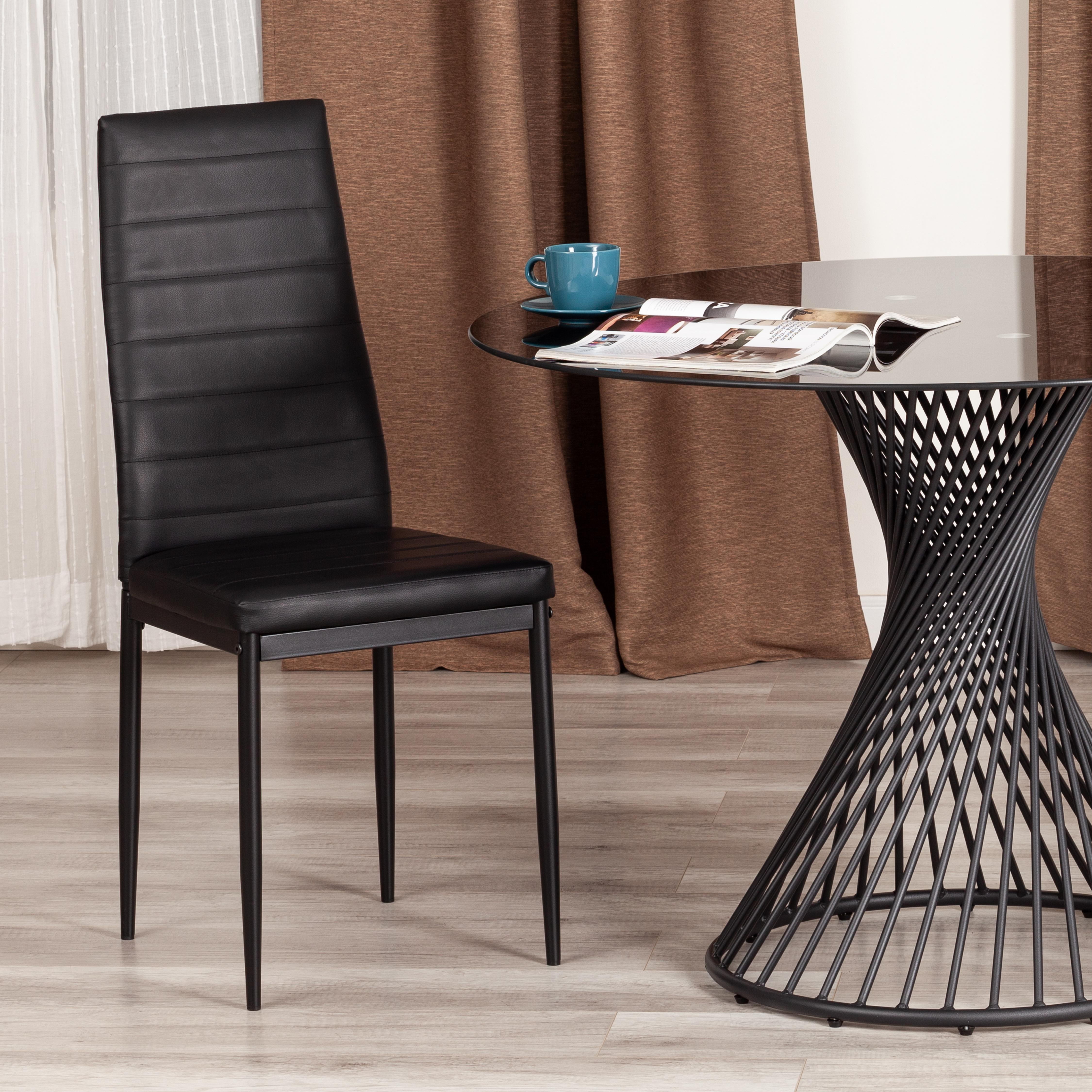 Стул для кухни с мягким сиденьем TetChair Easy Chair, экокожа, черный