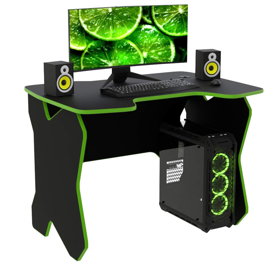 Компьютерный геймерский стол PROGamer Скай 110х72х75 черный/зеленый