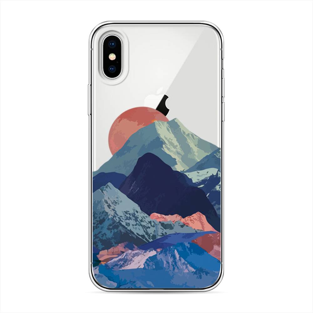 Чехол на Apple iPhone XS "Закат в снежных горах"