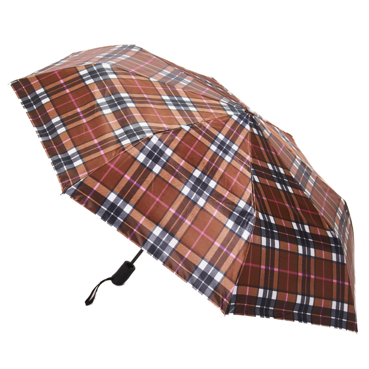 Зонт женский Zemsa 1131 коричневый/серый