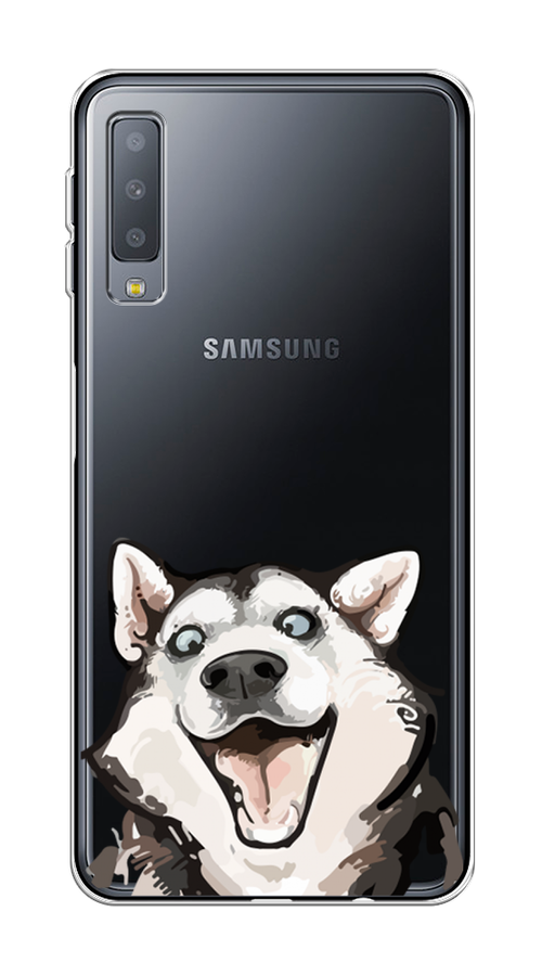 Чехол Awog  на Samsung Galaxy A7 2018 "Радостный хаски"