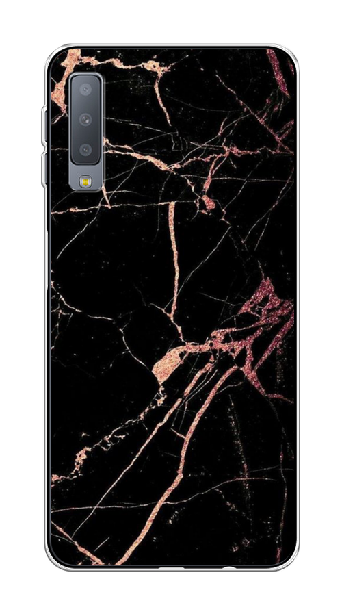 Чехол Awog  на Samsung Galaxy A7 2018 "Мрамор розовое золото"