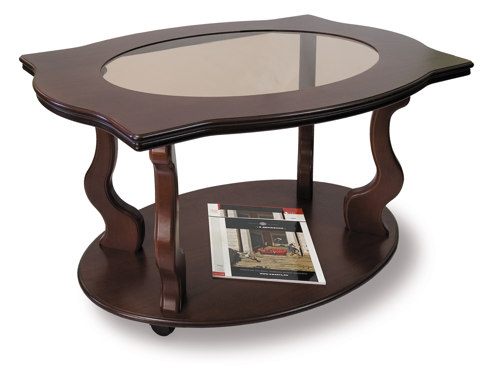 Журнальный столик Мебелик Берже 3С 1861 94х60х56 см, тёмно-коричневый