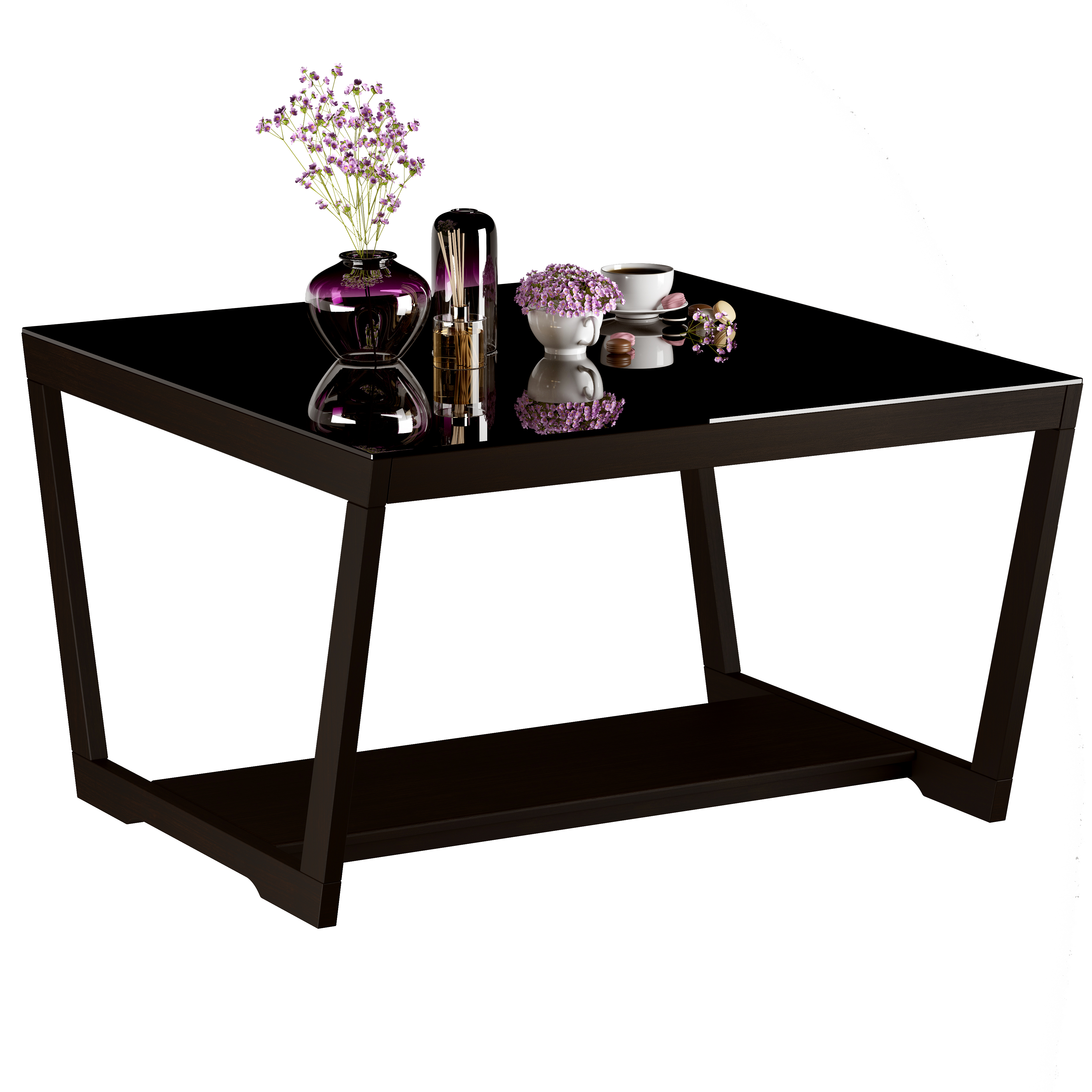 Журнальный столик Мебелик BeautyStyle 1 венге/стекло чёрное
