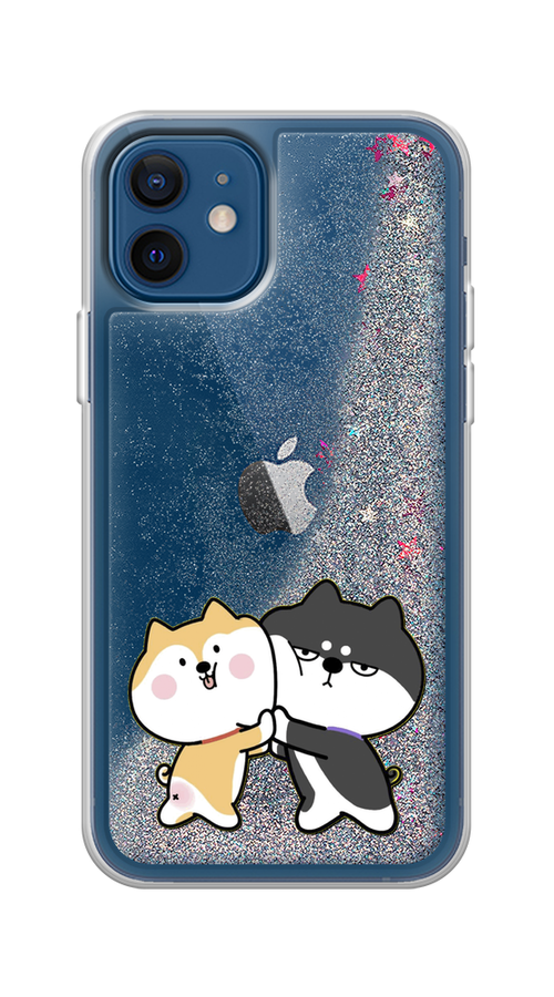 Чехол Awog на Apple iPhone 12 mini / Айфон 12 mini "Обнимашки акита"
