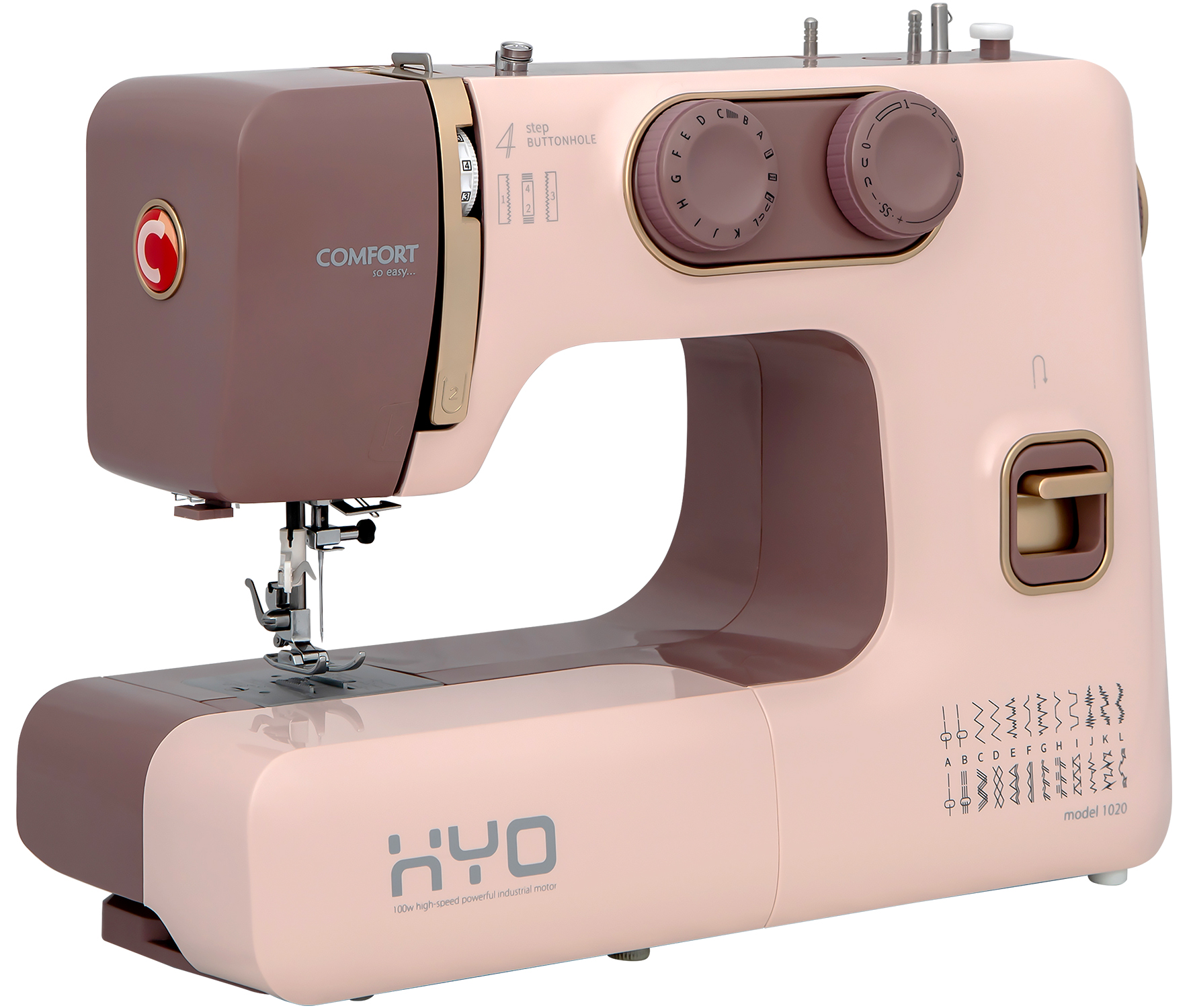 Швейная машина COMFORT 1020 коричневый, розовый