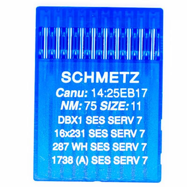 Иглы промышленные с тонкой колбой Schmetz 1738/DBx1 SES SERV7 75, 10 шт