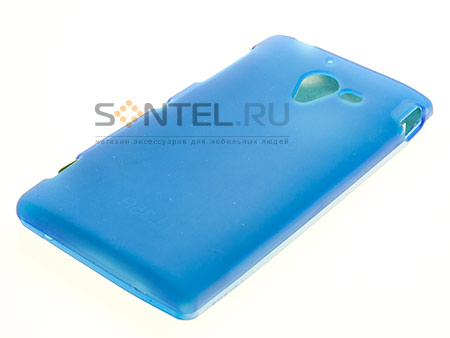 Силиконовый чехол для Sony Xperia ZL синий в тех.уп.