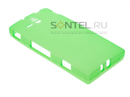 Силиконовый чехол для Sony Xperia U зеленый в тех.уп.