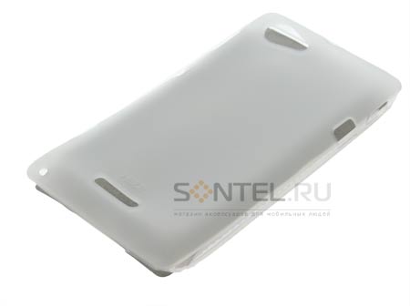 Силиконовый чехол для Sony Xperia L белый в тех.уп.