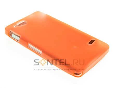 Силиконовый чехол для Sony Xperia GO оранжевый в тех.уп.
