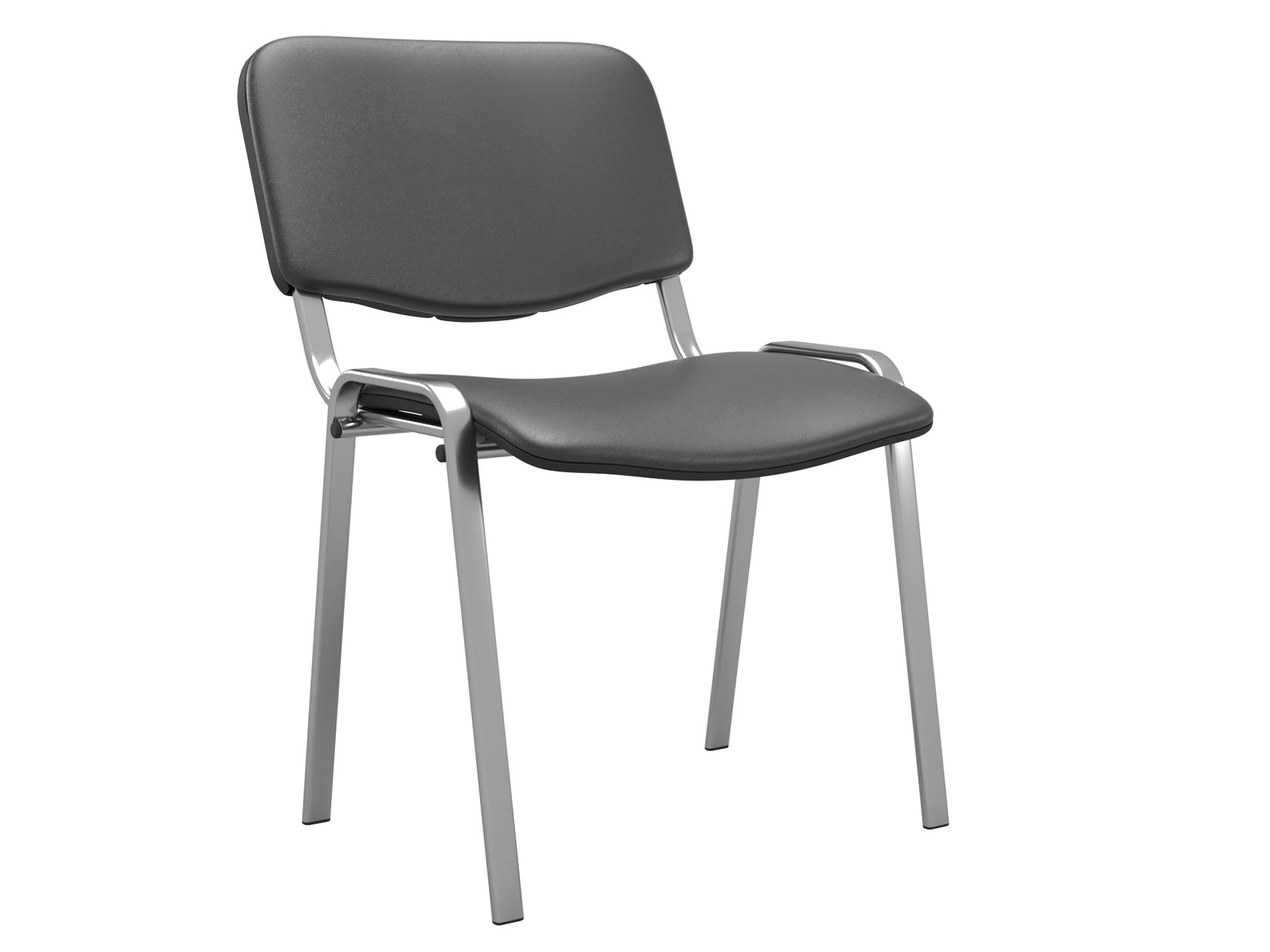 Офисный стул Первый Мебельный Изо Черный, экокожа / Хром, металл