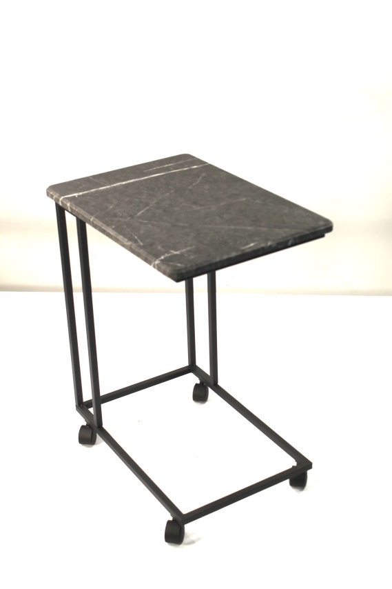 Журнальный приставной стол с прямой опорой Callisto mobili М007.0А59 Торос чёрный