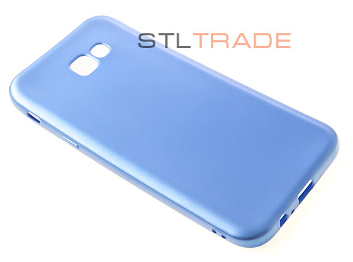 Силиконовый чехол TPU Case Металлик для Samsung A7 (2017) голубой