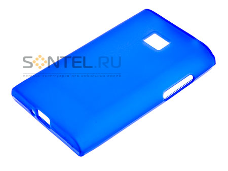 Силиконовый чехол для LG L3 синий в тех.уп.
