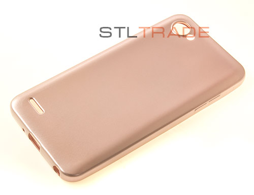 Силиконовый чехол TPU Case Металлик для LG Q6 розовый