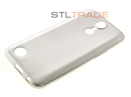 Силиконовый чехол TPU Case Металлик для LG K10 (2017) серебро