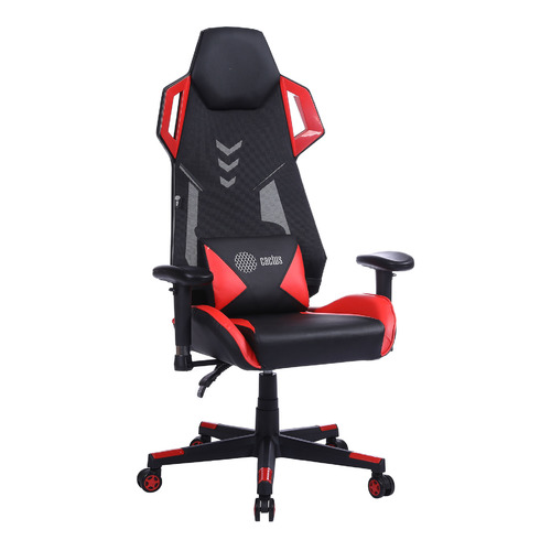 Кресло игровое Cactus CS-CHR-090BLR, черный/красный/красный