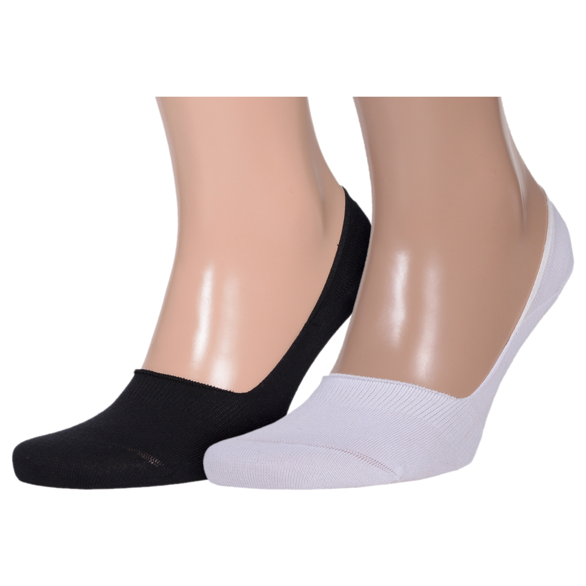 Комплект следков мужских Grinston socks 2-20D4 черных; белых 25