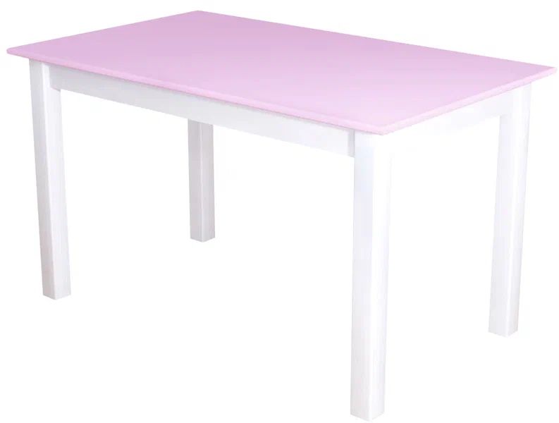 Стол кухонный Solarius Классика дерево 90х60х75, розовый с белыми ножками