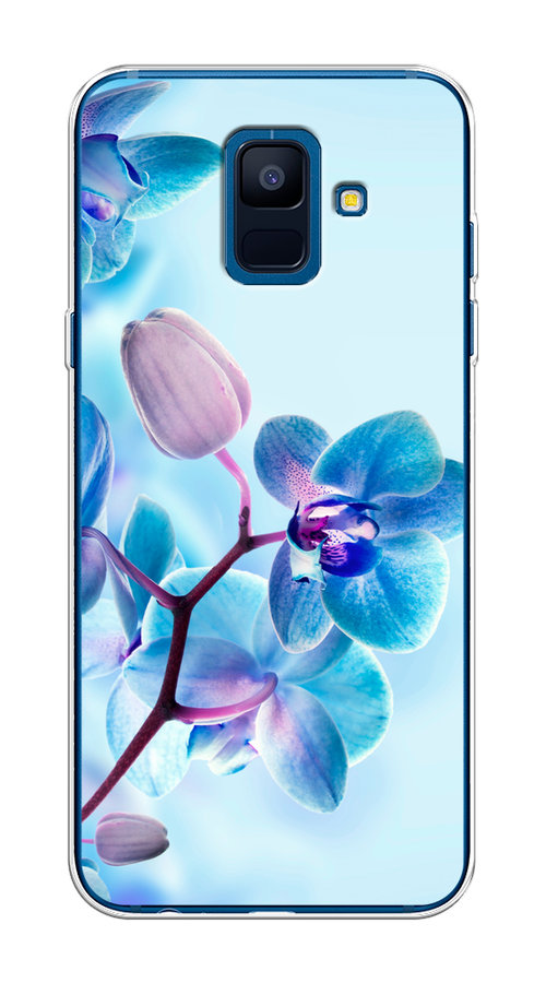 Чехол Awog  на Samsung Galaxy A6 "Голубая орхидея"