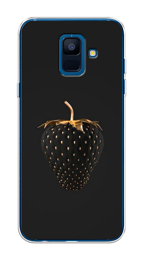Чехол Awog  на Samsung Galaxy A6 "Черно-золотая клубника"