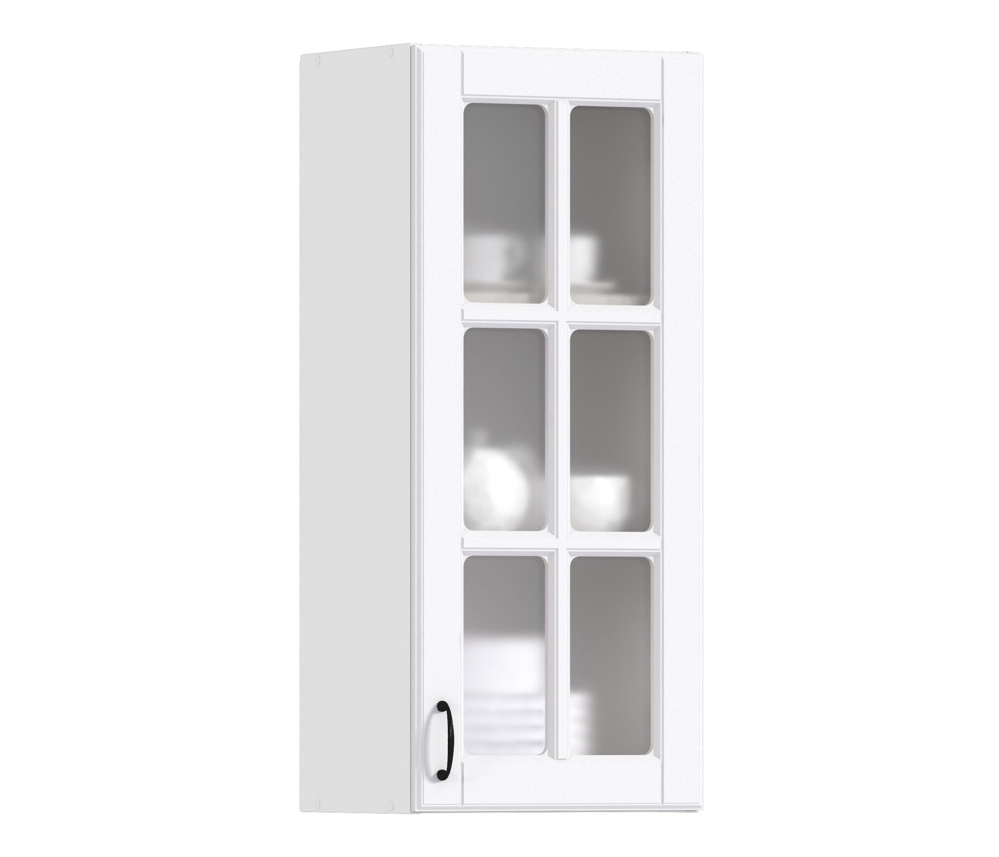 Кухонный модуль навесной СТОЛПЛИТ Регина РП-140 со стеклом, Белый, 40х92х30 см