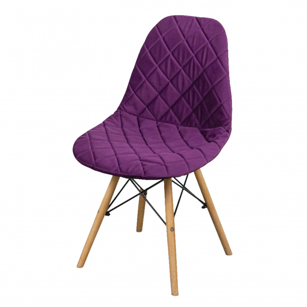 Чехол на стул Eames DSW из микровелюра CHIEDOCOVER, 40x46, ромб, фиолетовый