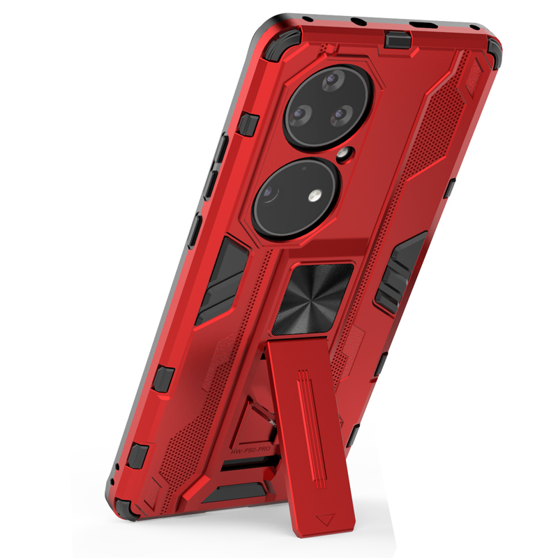 Противоударный чехол с подставкой Transformer для Huawei P50 (красный)