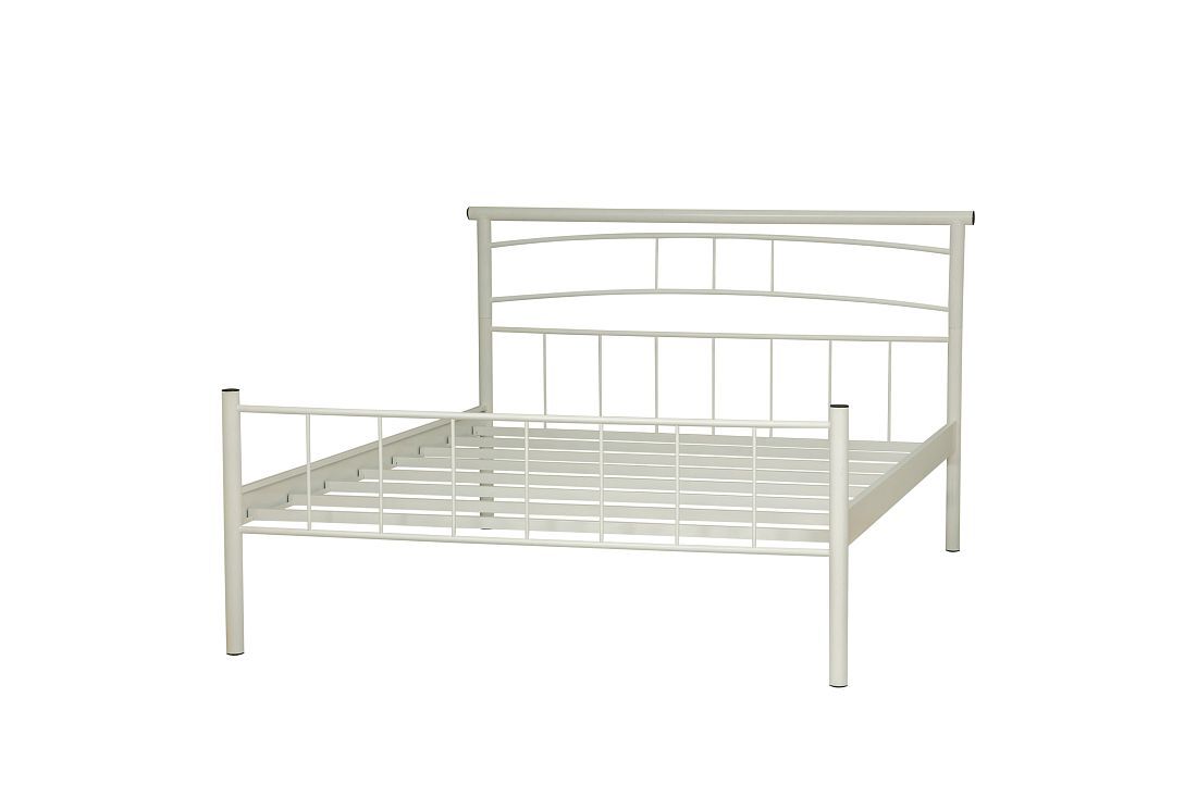 Кровать без матраса двуспальная белая 201x173.8x112.7 см