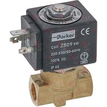 Электромагнитный клапан PARKER 230В двухходовой, 1/4", t -20 - 130C