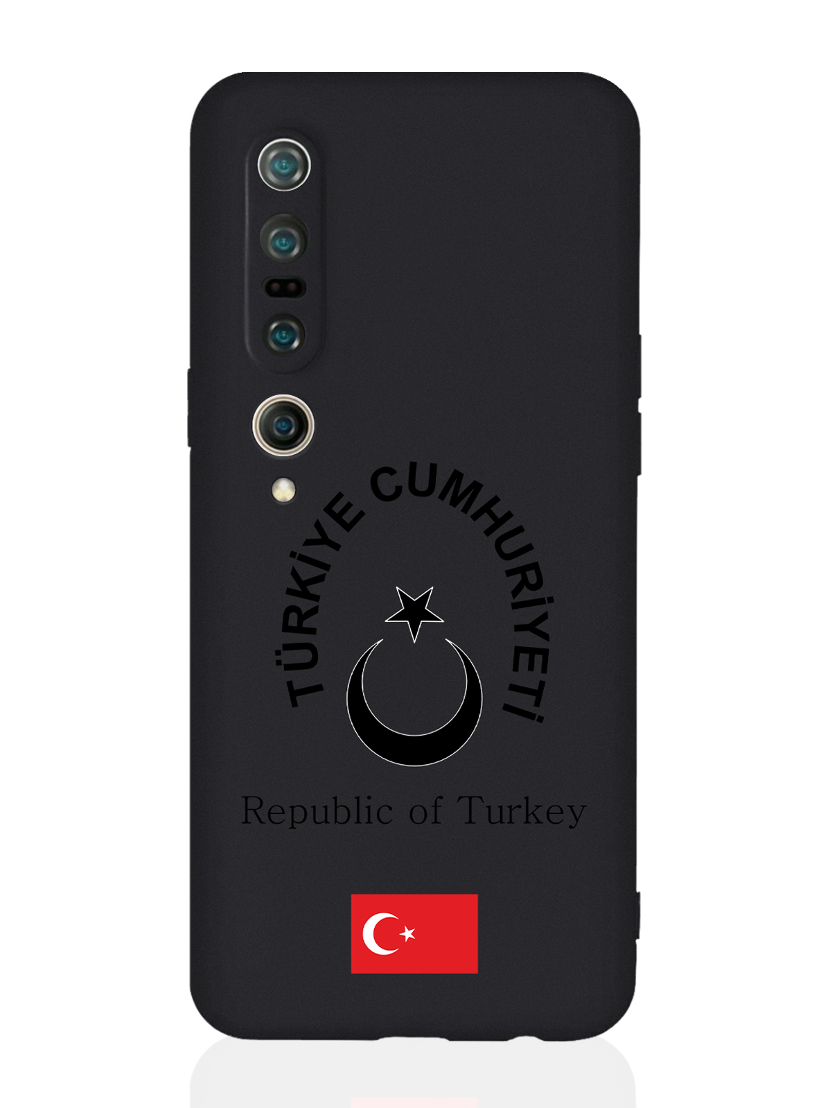 Чехол для Xiaomi Mi 10 Pro Черный лаковый Герб Турции черный