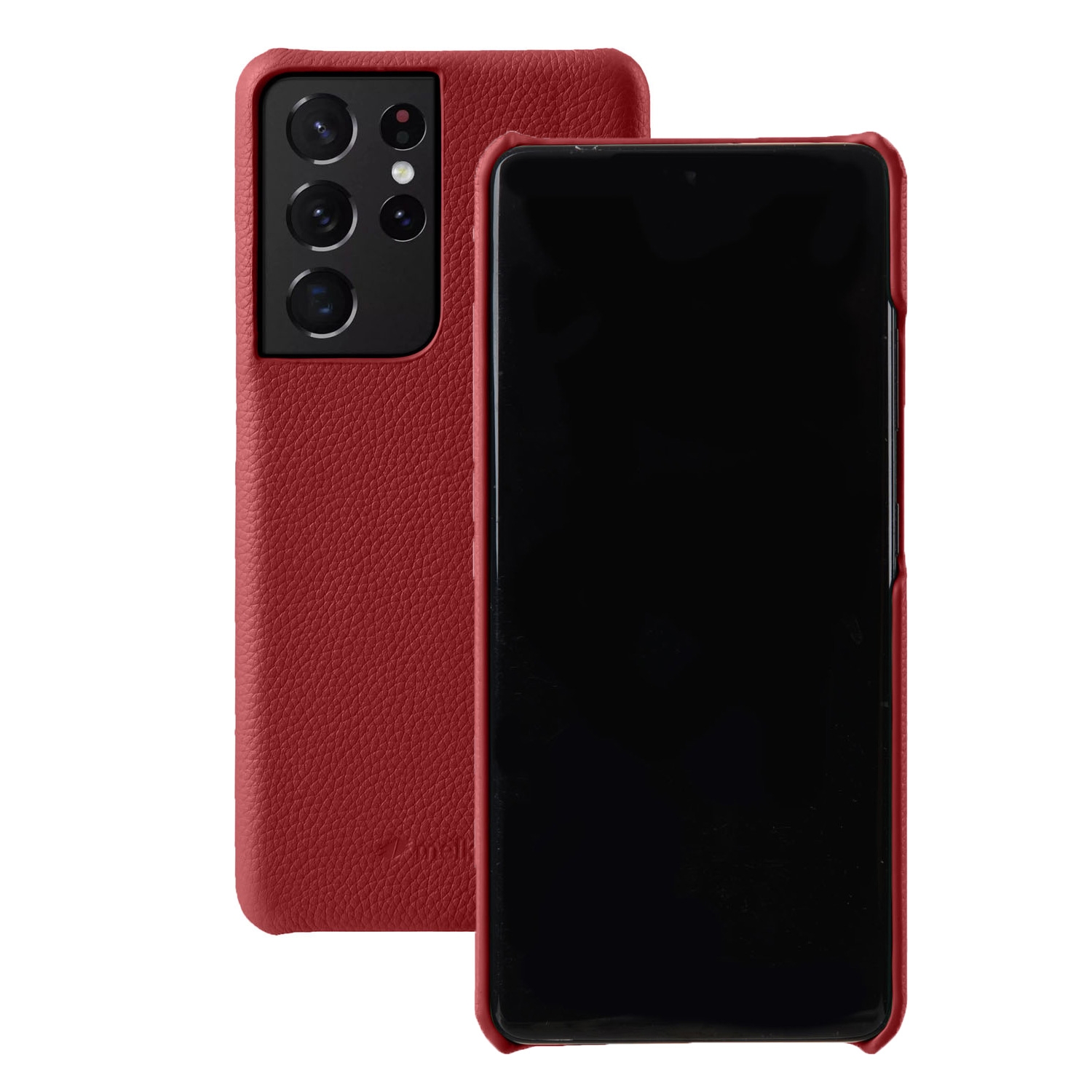 Чехол накладка Melkco для Samsung Galaxy S21 Ultra - Snap Cover, красный, кожаный