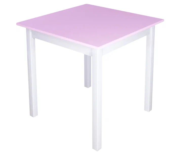 Стол кухонный Solarius Классика квадратный 60х60х75, розовый с ножками белого цвета