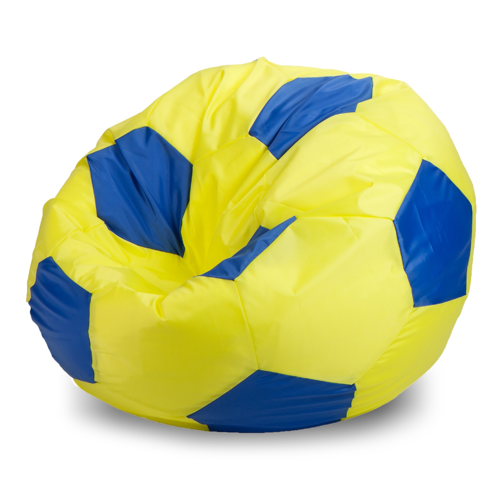 Кресло-мешок «Мяч», XL (95x95), оксфорд, Желтый и синий