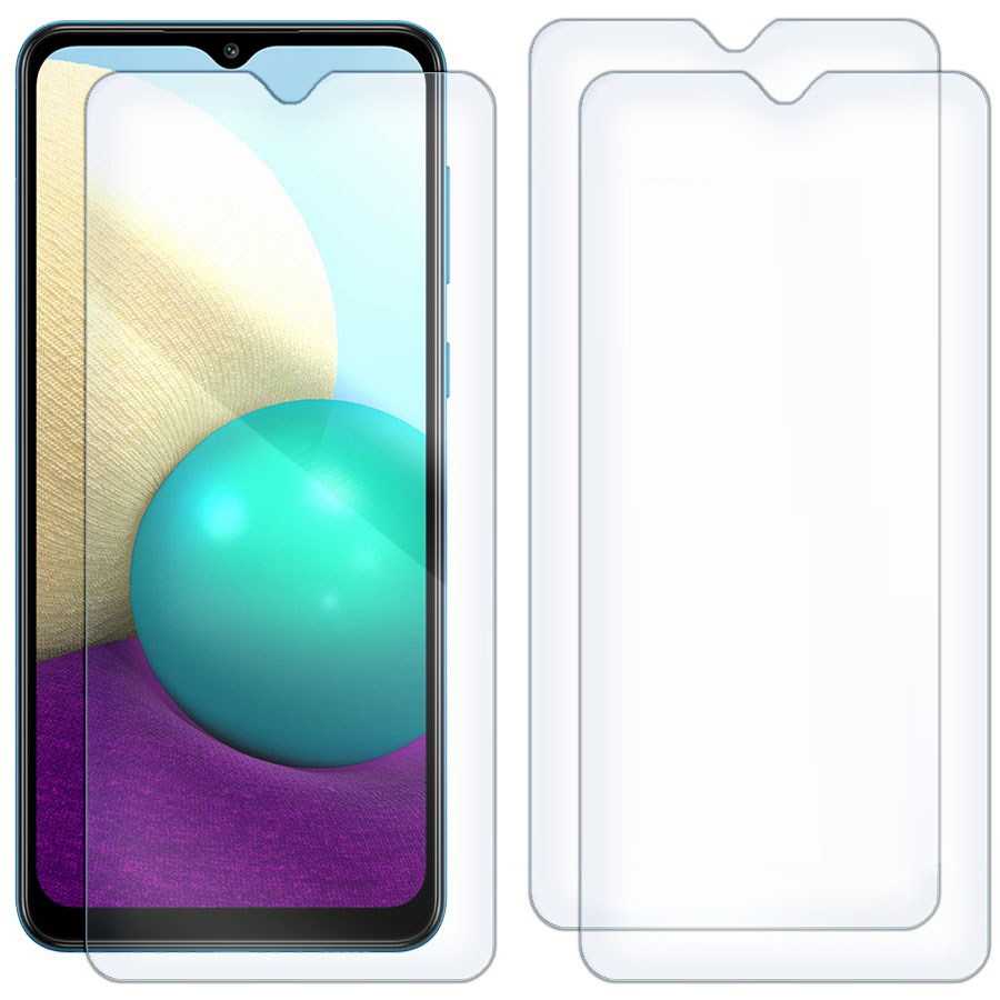 Комплект из 3-x защитных гибридных стекол для Samsung Galaxy A02