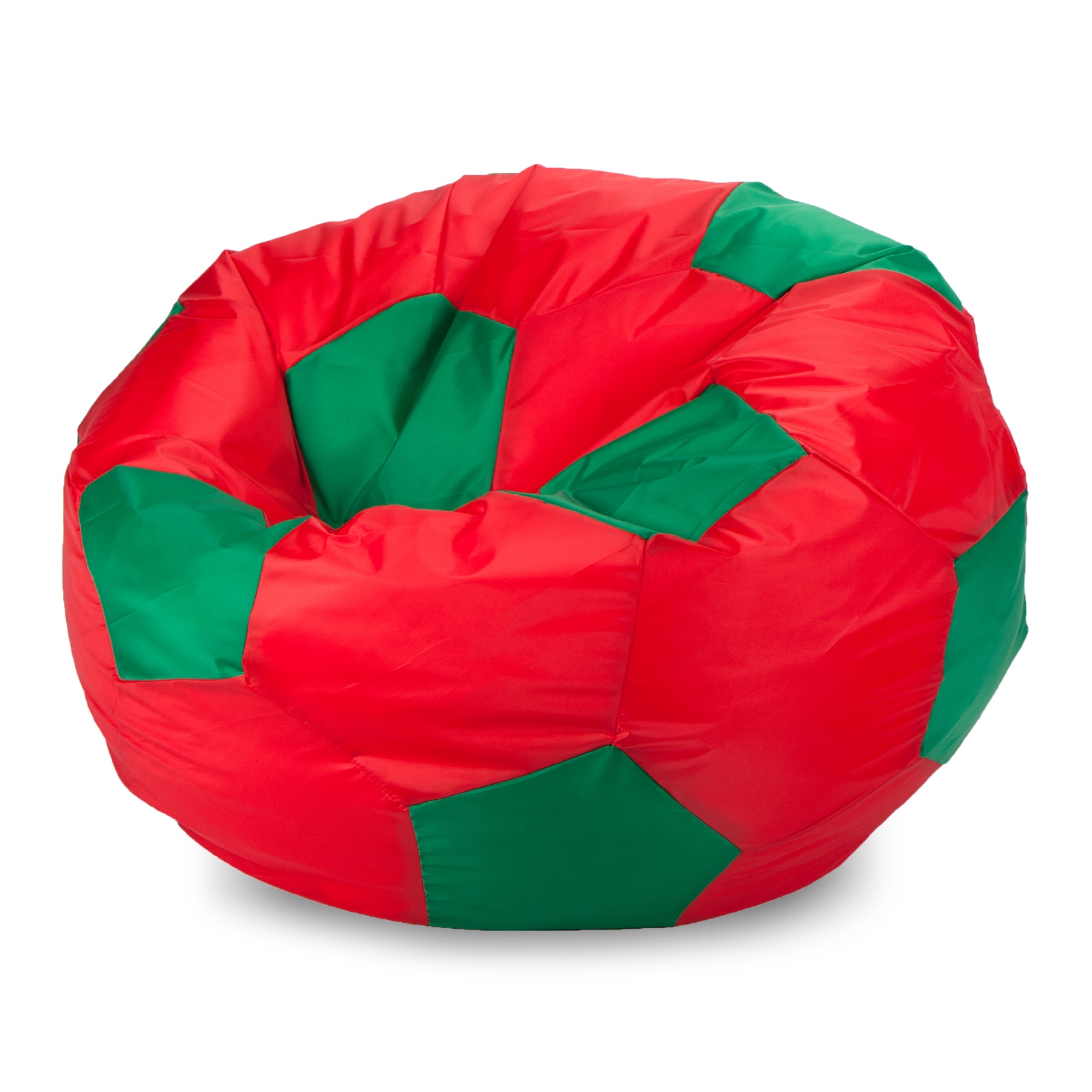 Кресло-мешок «Мяч», L (75x75), оксфорд, Красный и зеленый