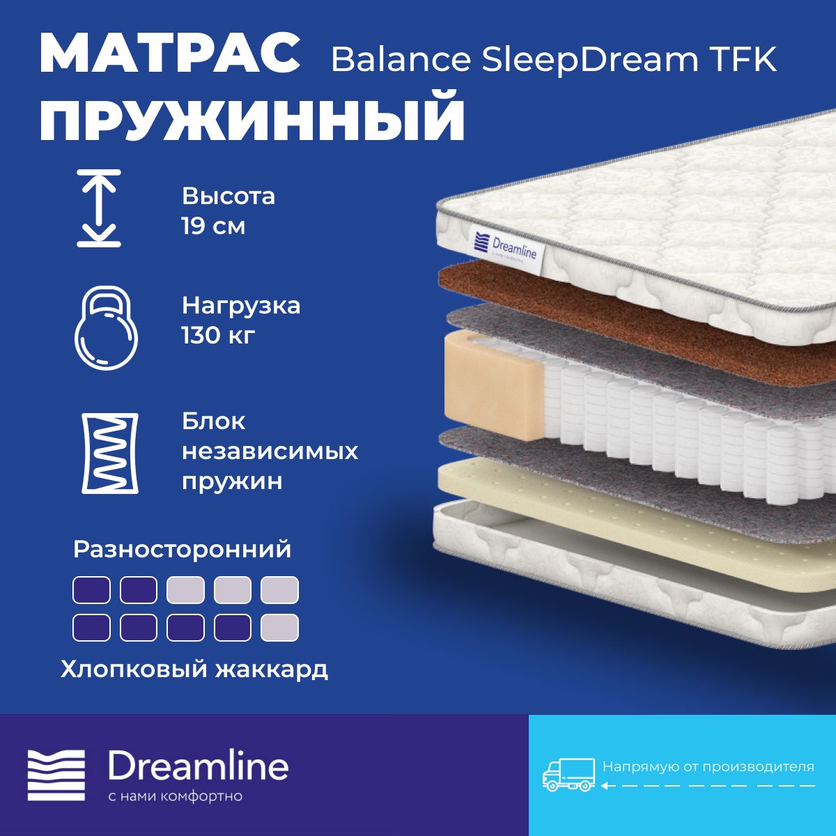 Матрас Dreamline Balance SleepDream TFK независимые пружины 140x200 см