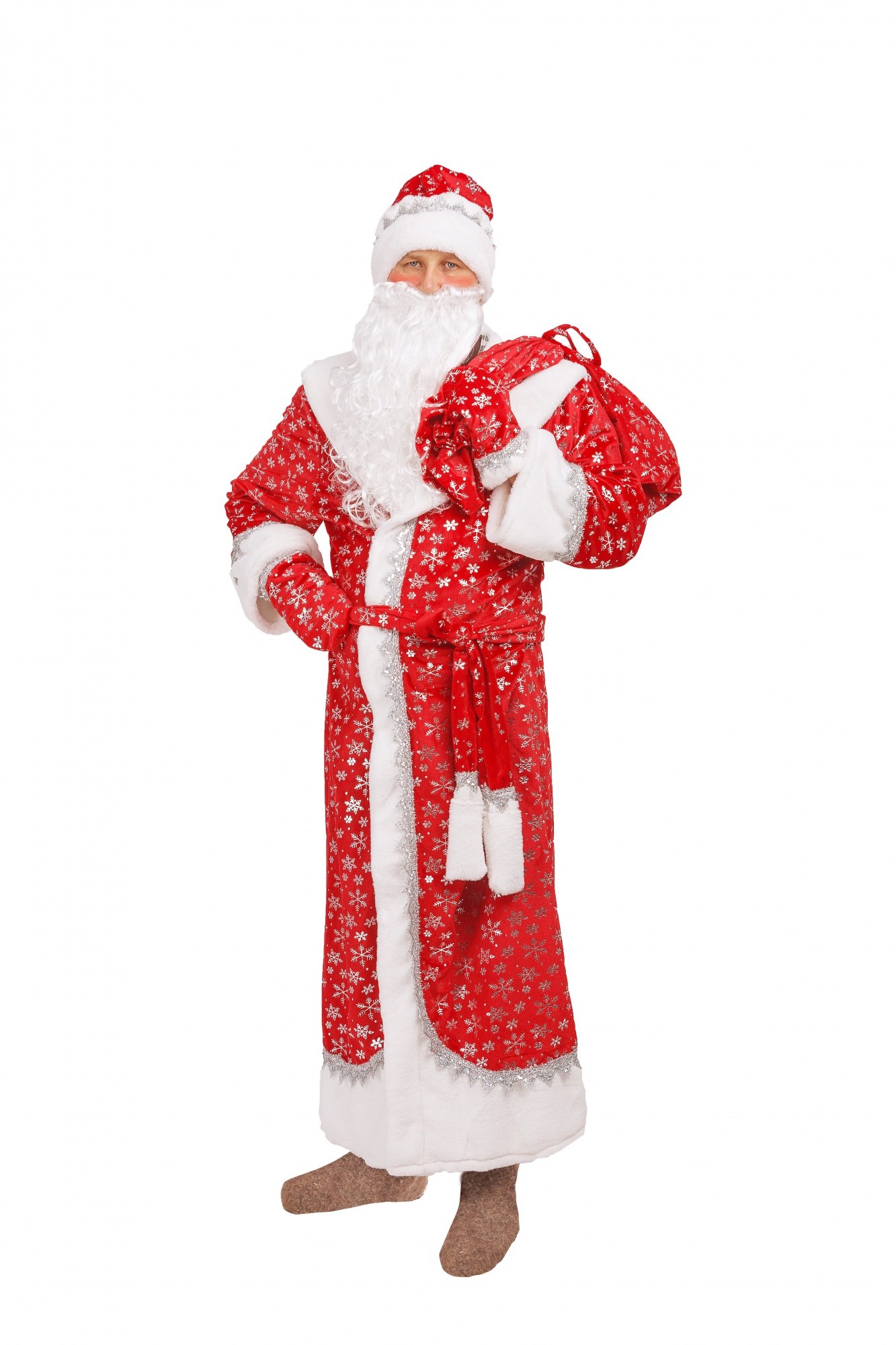 Костюм карнавальный мужской Batik 919 к-17 Дед Мороз, красный, 54-56 RU