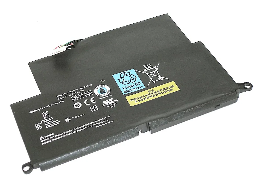 Аккумуляторная батарея для ноутбука Lenovo E220s 42T4932 14.8V 2900mAh черная